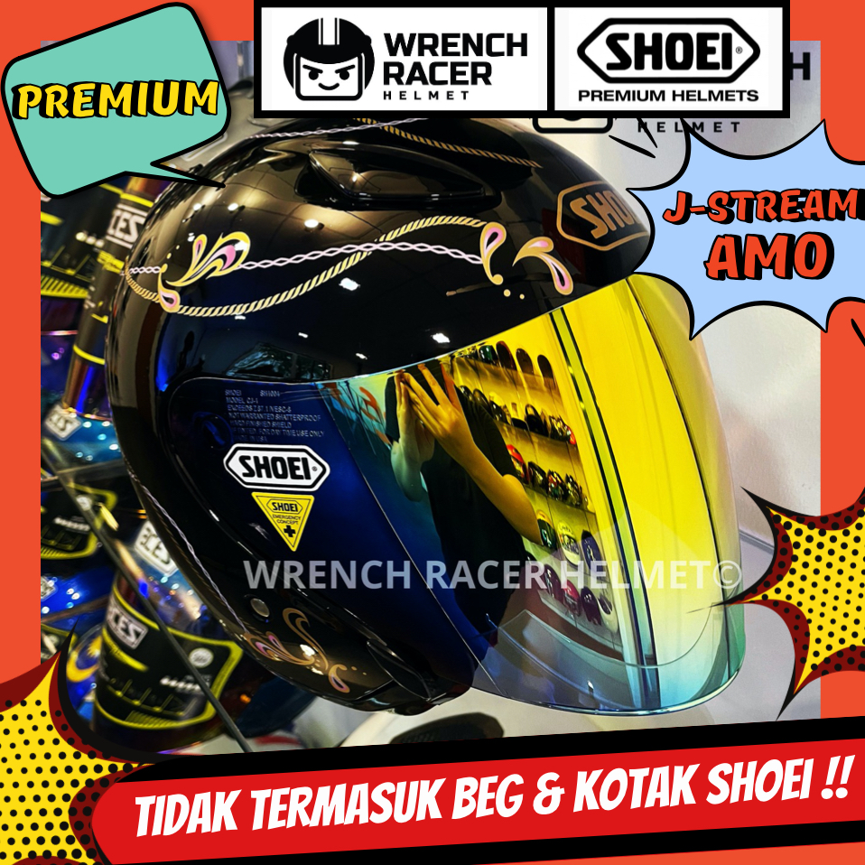 Helmet SHOEI JSTREAM Amo Black / Amo White Helmet / Visor CJ1 (Premium ...