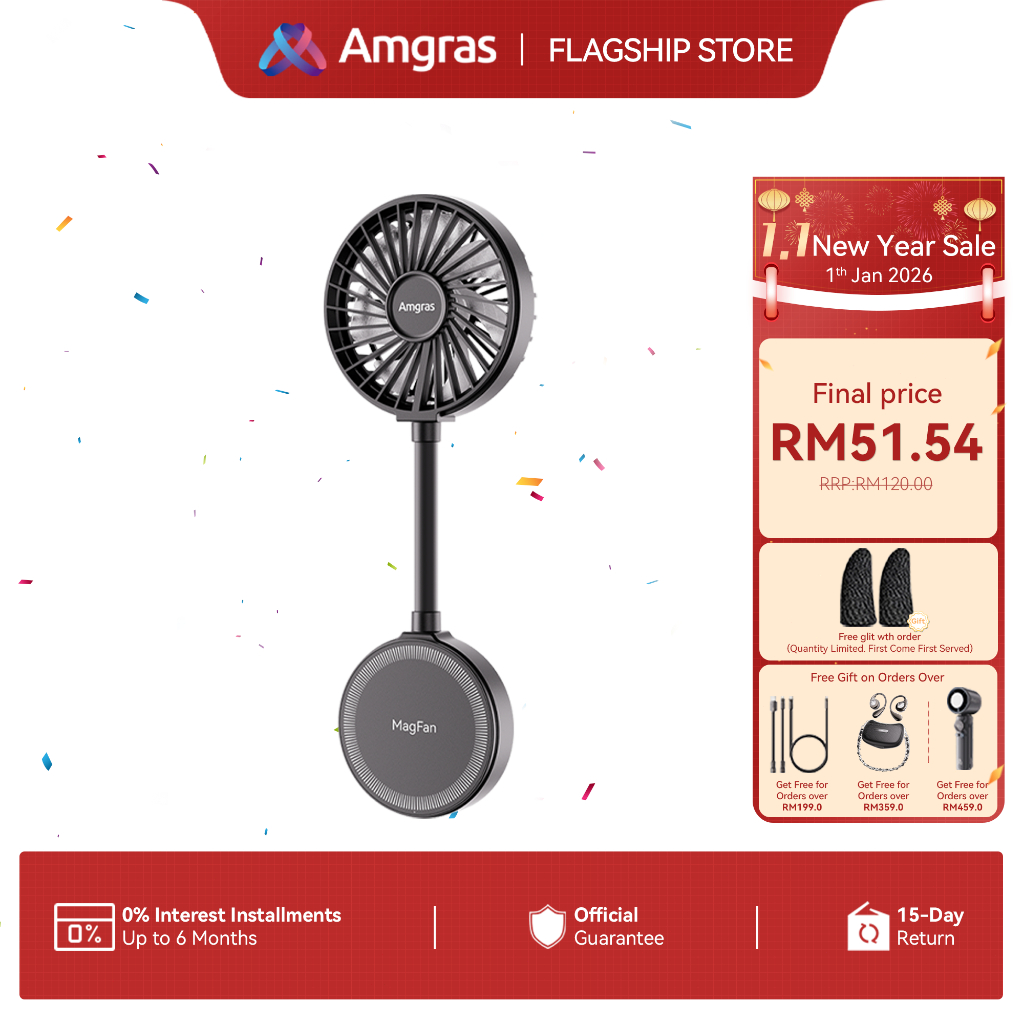 Amgras MagFan mobile phone magnetic fan portable desktop bracket kipas ...