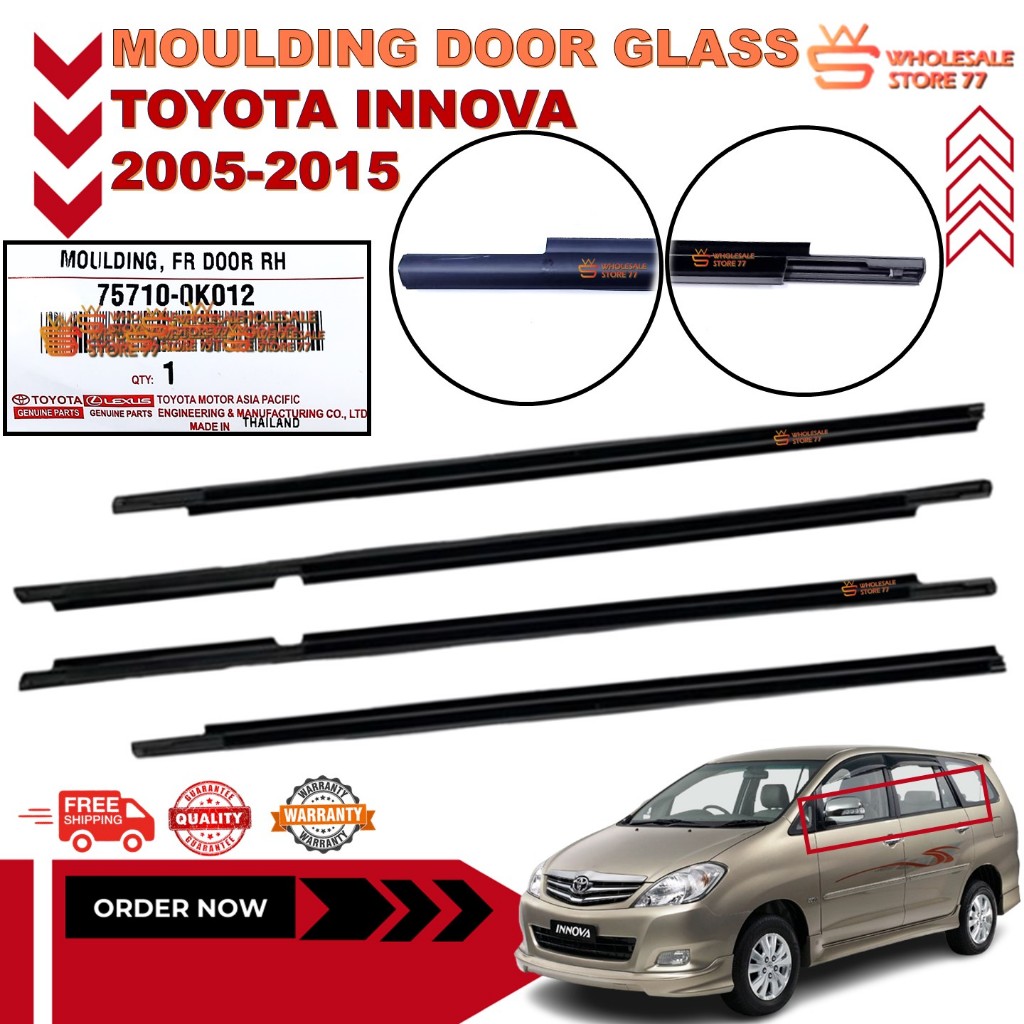 ORIGINAL | TOYOTA INNOVA GLASS DOOR MOULDING SEAL RUBBER OUTER STRIP ...