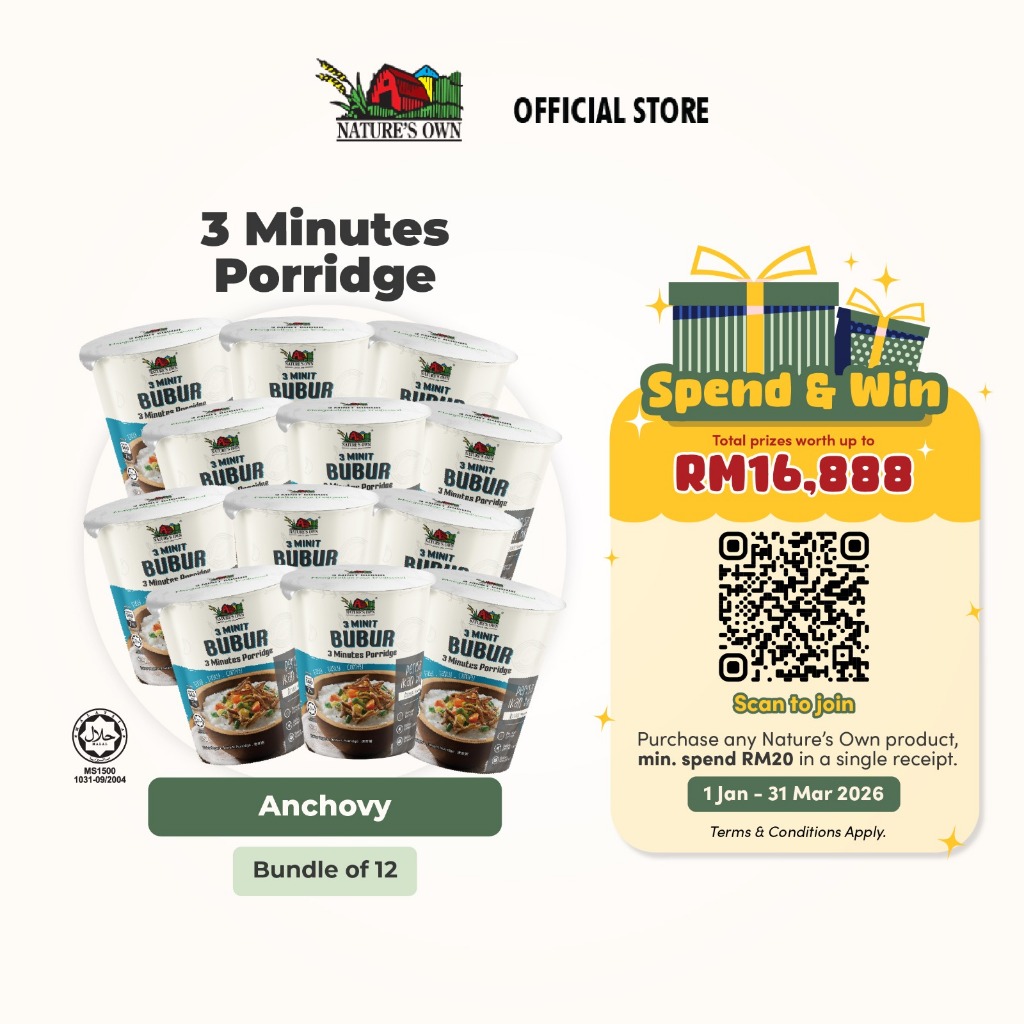 NATURE'S OWN Bubur Segera - Ikan Bilis / Instant Cup Porridge - Anchovy ...