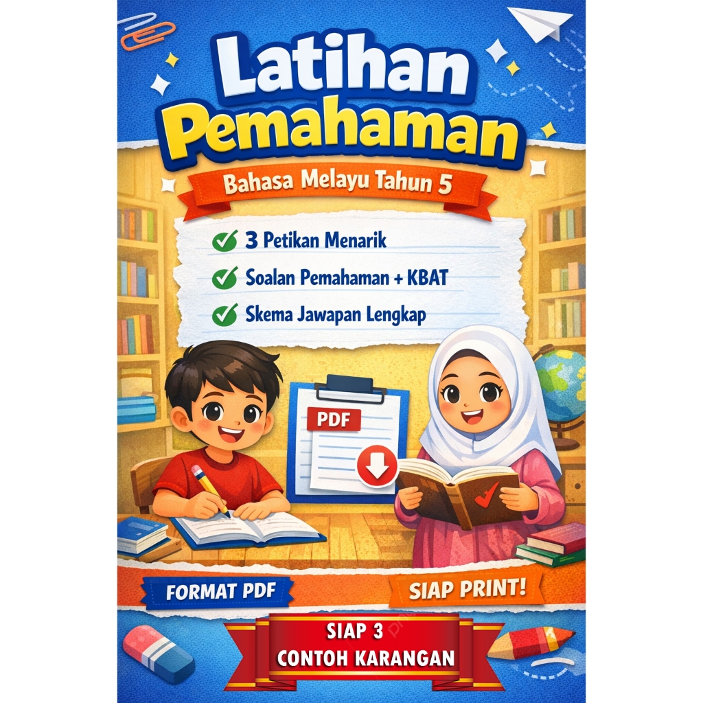 SIAP PRINT | Latihan Pemahaman Bahasa Melayu Tahun 5 + Skema Jawapan ...