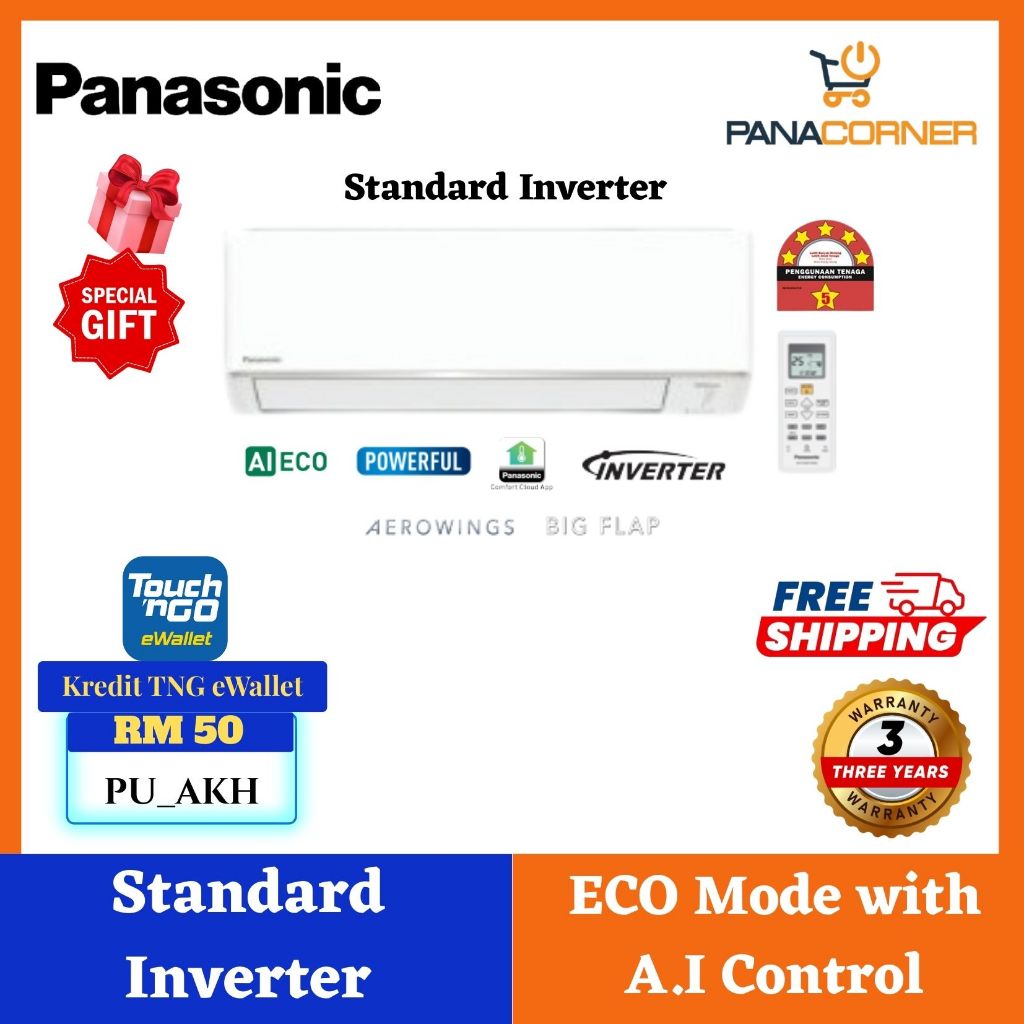 (FREE SHIPPING) NEW 5⭐️ Panasonic Standard Inverter R32 Air Cond CS ...