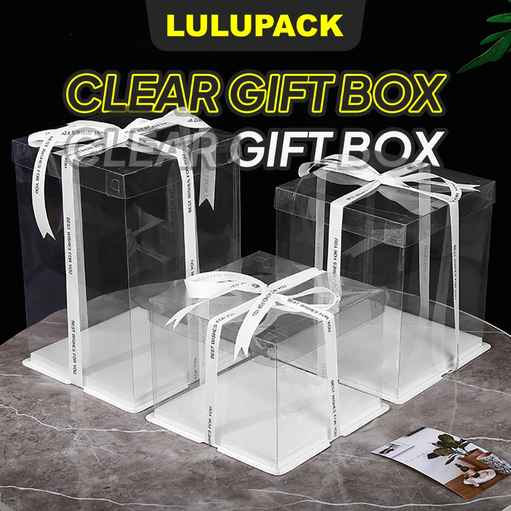 Bakery Cake Box Kotak Kek Transparent Packaging Plastic Gift Box Kotak ...