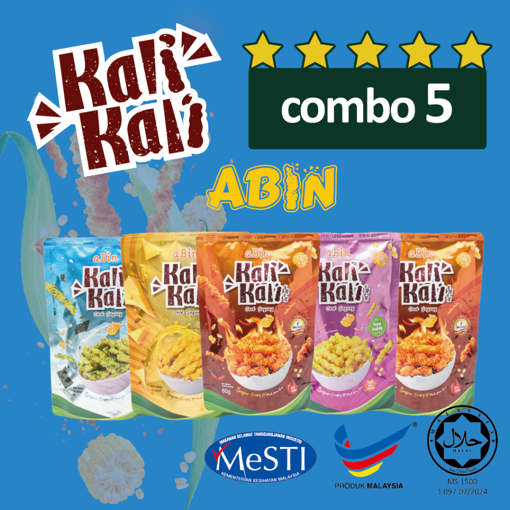 HALAL Snack Food Keropok Makanan Combo 5 Pack Abin Kali Kali Corn Stick ...