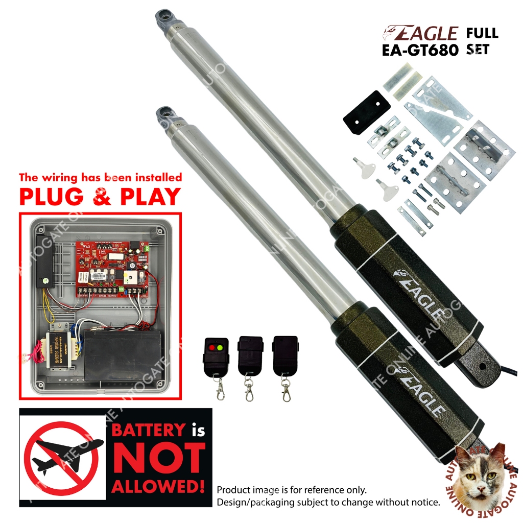 EAGLE EA - GT680 2CH 433MHZ WA3 A3 ( Set ) Swing Folding Arm autogate ...