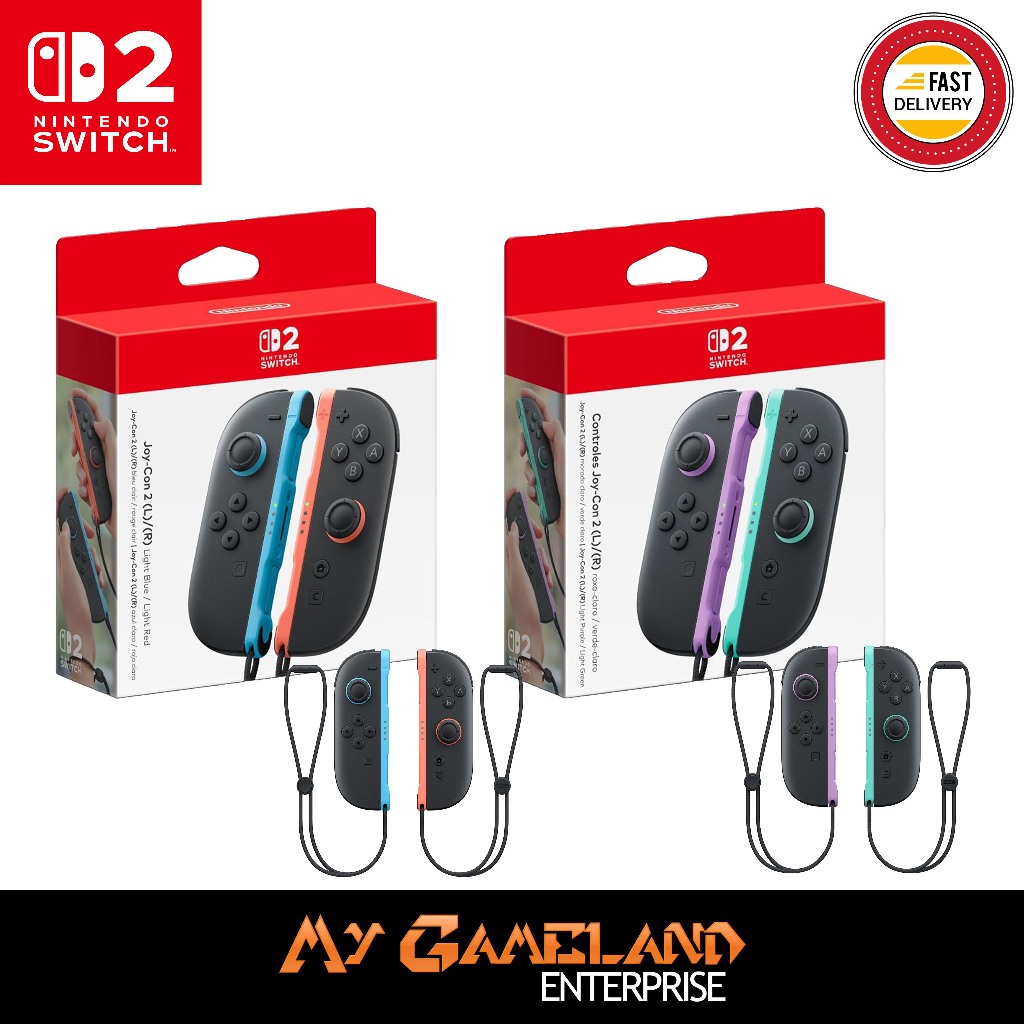 Nintendo Switch 2 Official Joy Con Joy-Con Controllers Light Blue/Red ...