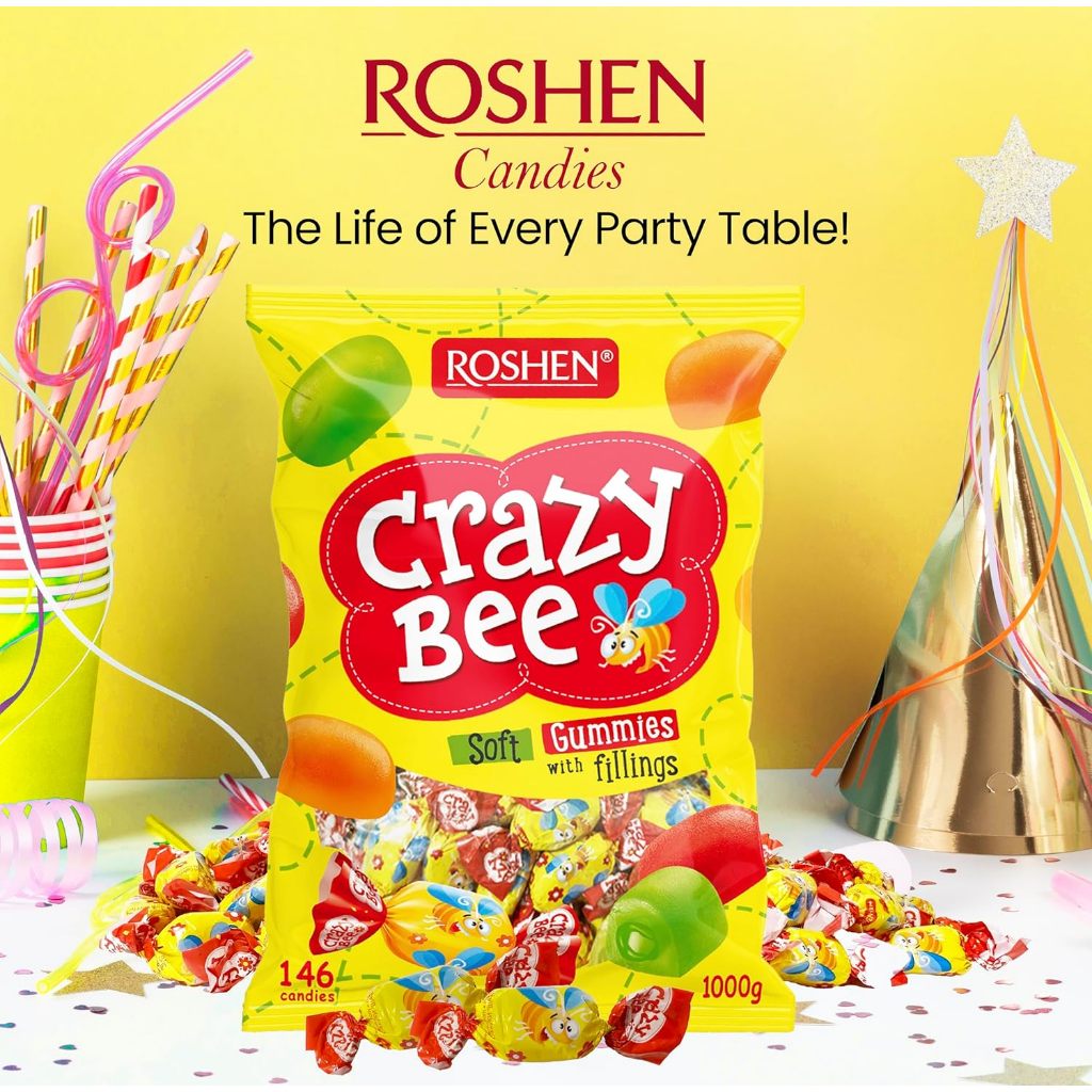 Roshen - Crazy Bee - Jelly Candies with 6 Different Fruit Flavors 500g ...