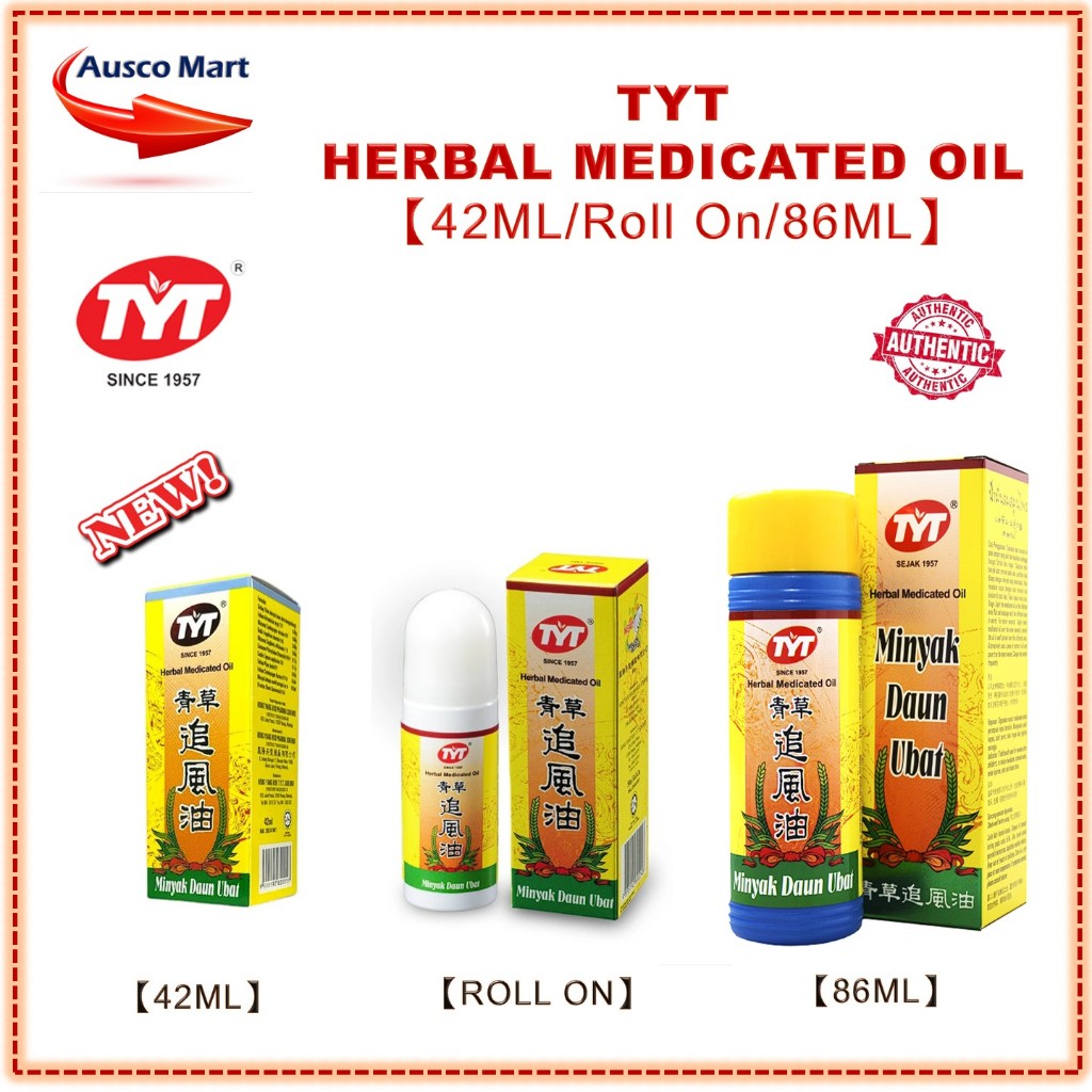 TYT HERBAL MEDICATED OIL 【42ML; 86ML & ROLL ON】 | Shopee Malaysia