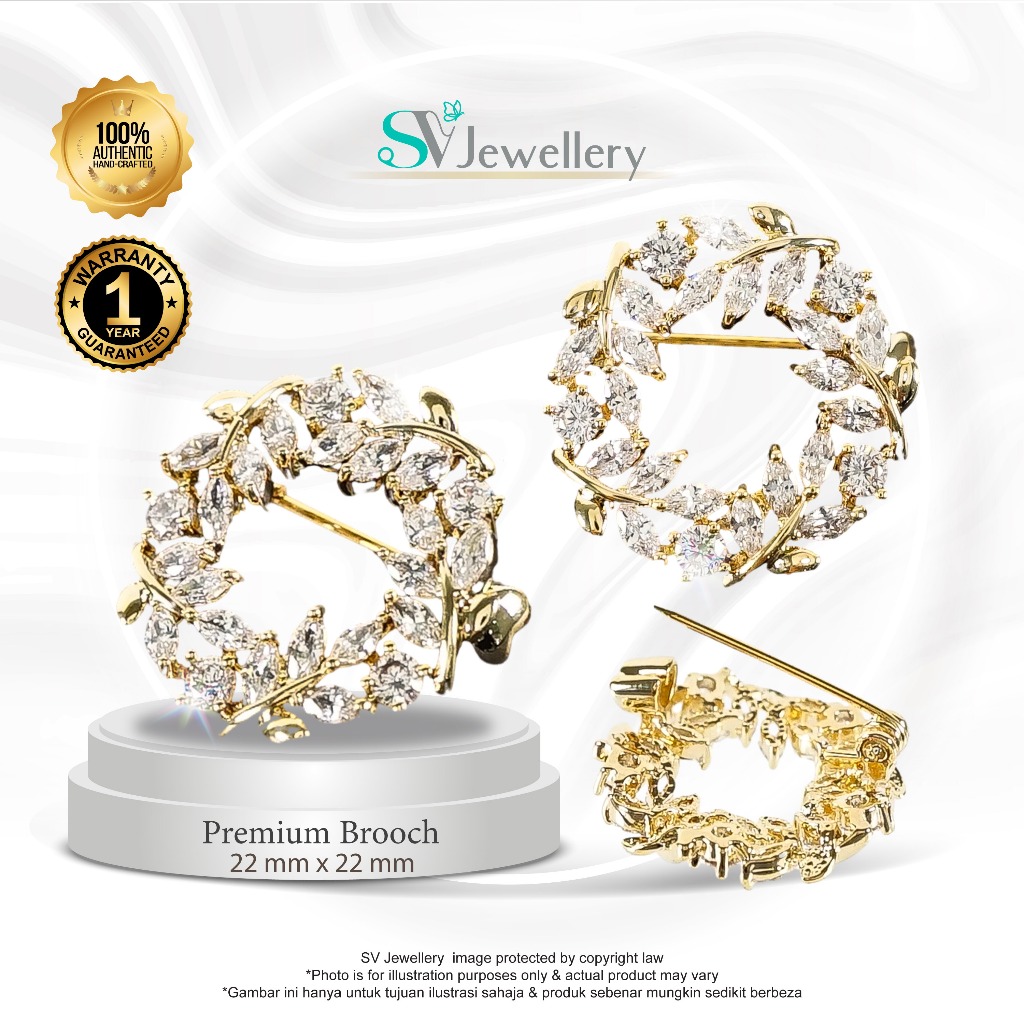 Sv Premium Pin Tudung Exclusive Brooch Crystal Austria Fashion ...