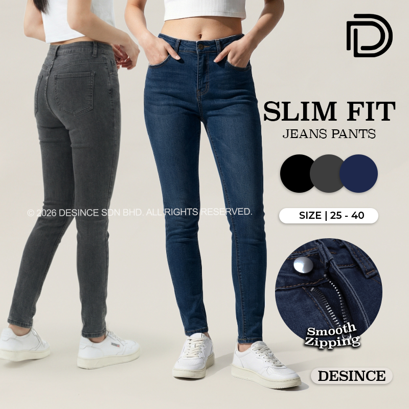 DESINCE Women Slim Fit Jeans Long Pants Stretchy Fabric Natural Colors ...