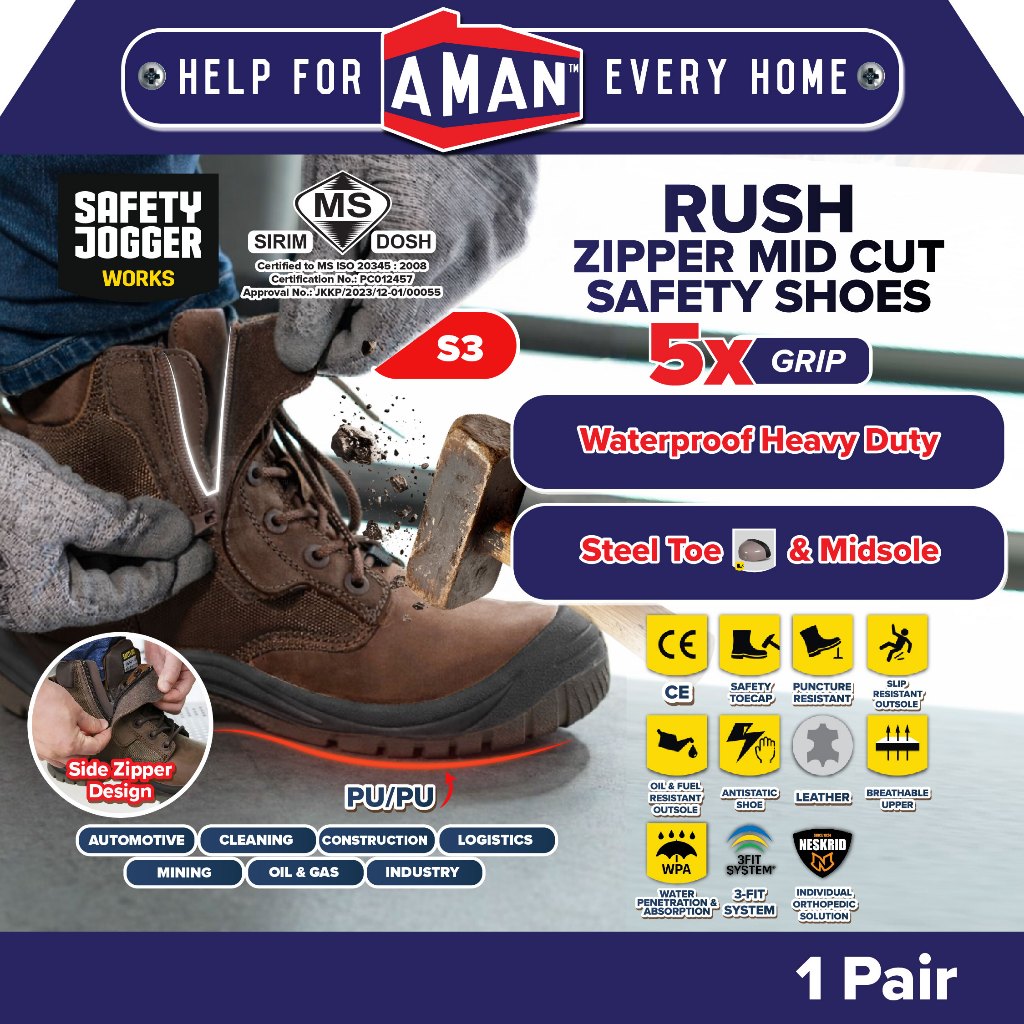 Safety Jogger Rush Safety Shoes | Shopee Malaysia