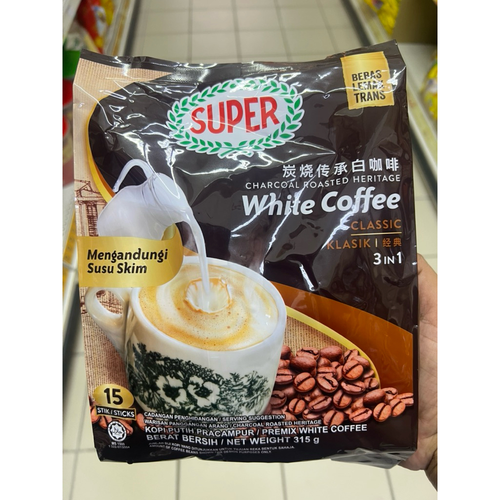 SUPER Instant 3 in 1 White Coffee Classic (15 Sachets) 315g | Shopee ...