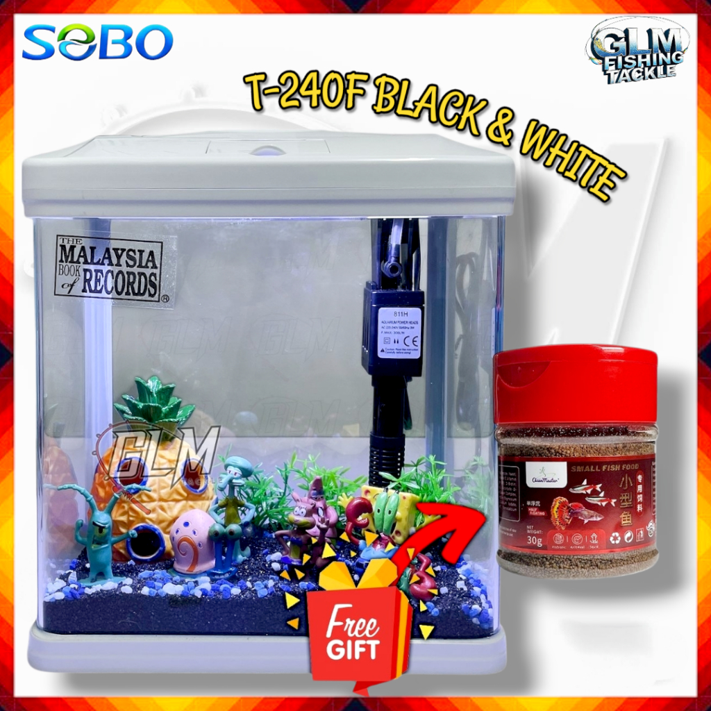 SOBO T-240F Mini Aquarium Fish Tank Set Lengkap (Pump, Filter, Led ...