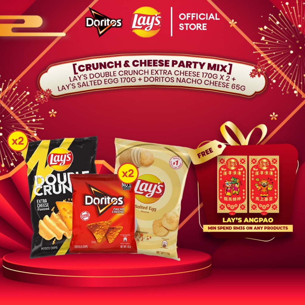 [Crunch & Cheese Party Mix] Lay's Double Crunch Extra Cheese 170g x 2 ...