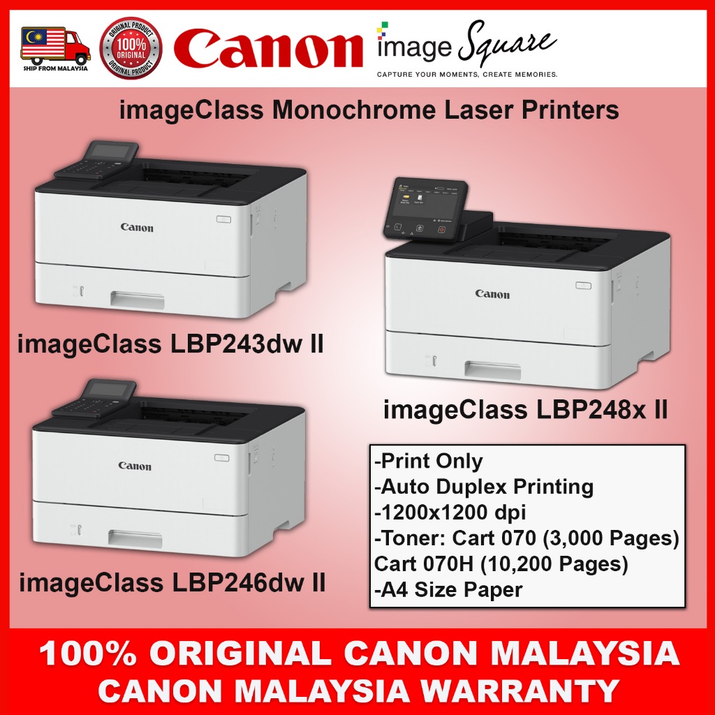 CANON imageCLASS LBP246dw II LBP243dw II LBP248x II MONOCHROME LASER ...