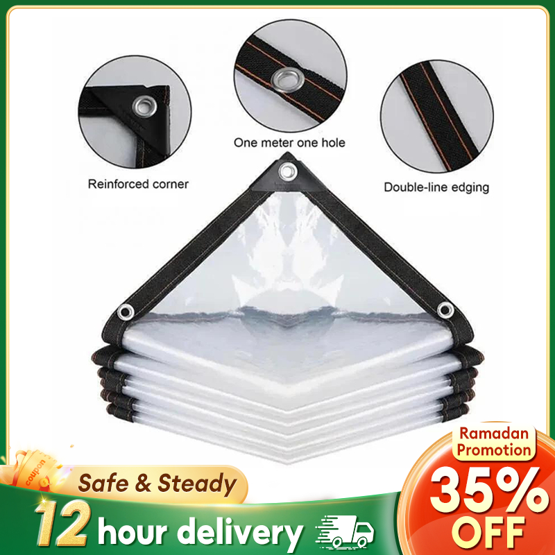 3X Thick transparent Trapal waterproof oilcloth Outdoor Garden Rain ...