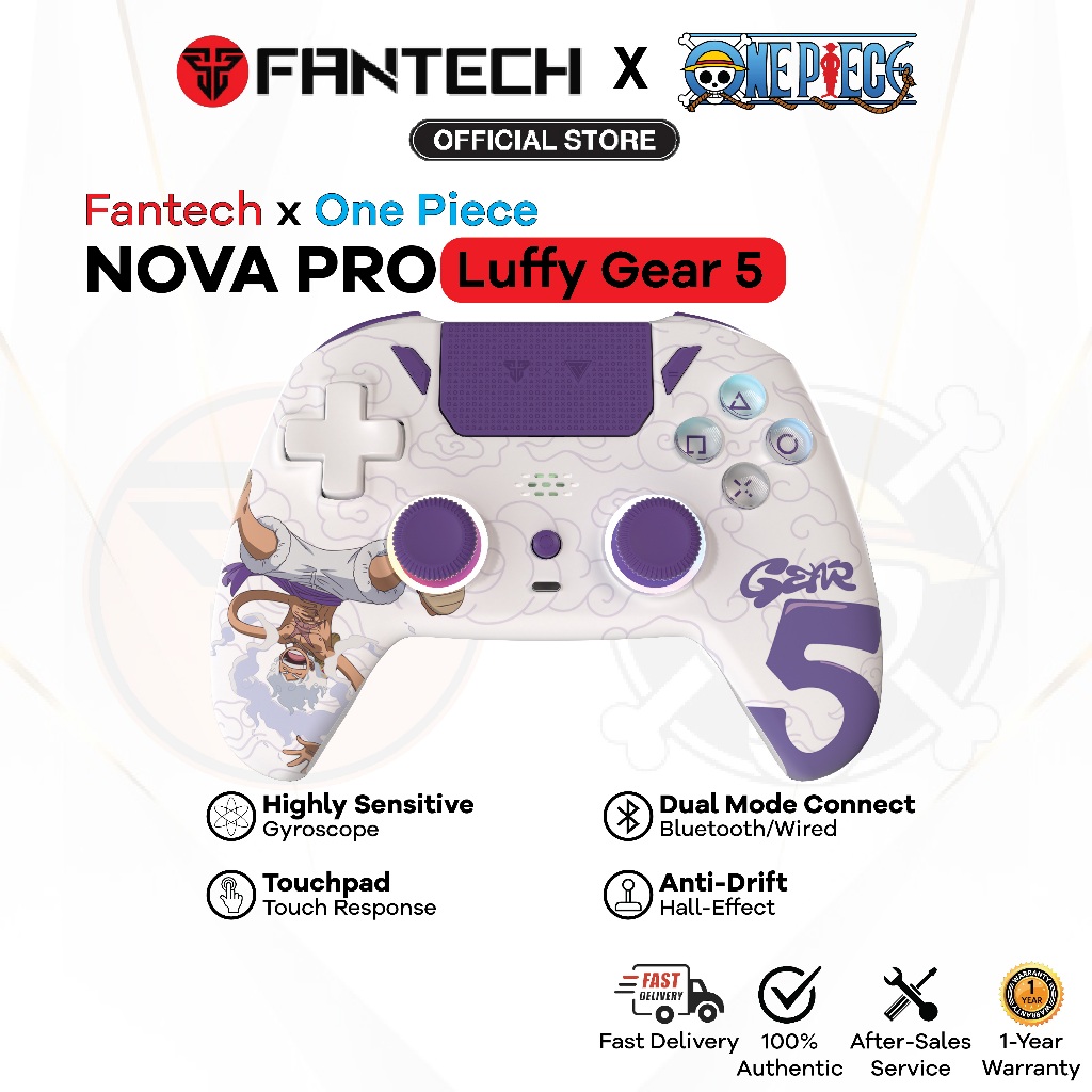 Fantech x One Piece Luffy Gear 5 Nova Pro WGP14v2 Gaming Controller ...