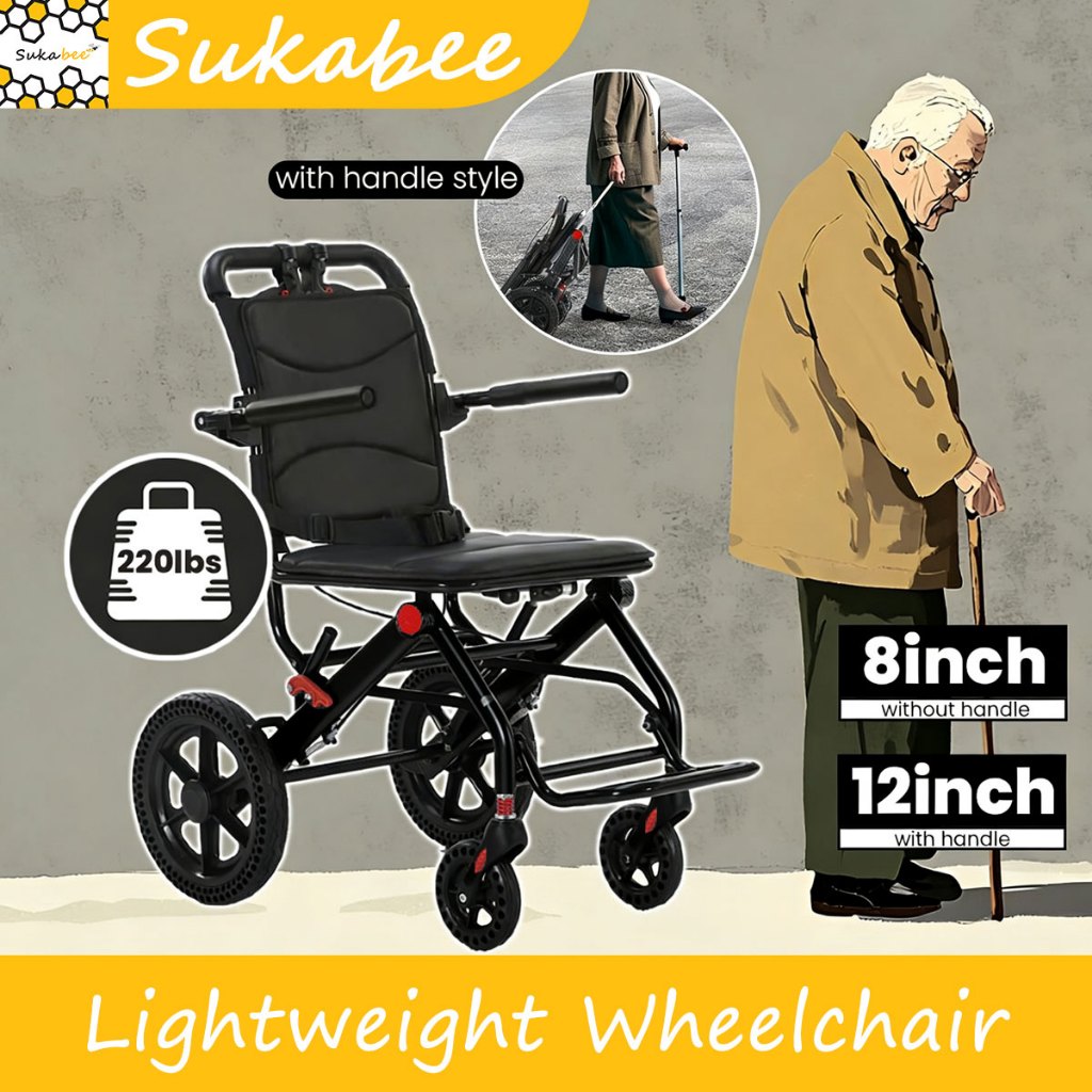 12"Lightweight Foldable Wheelchair Foldable Wheelchair UltraLight ...