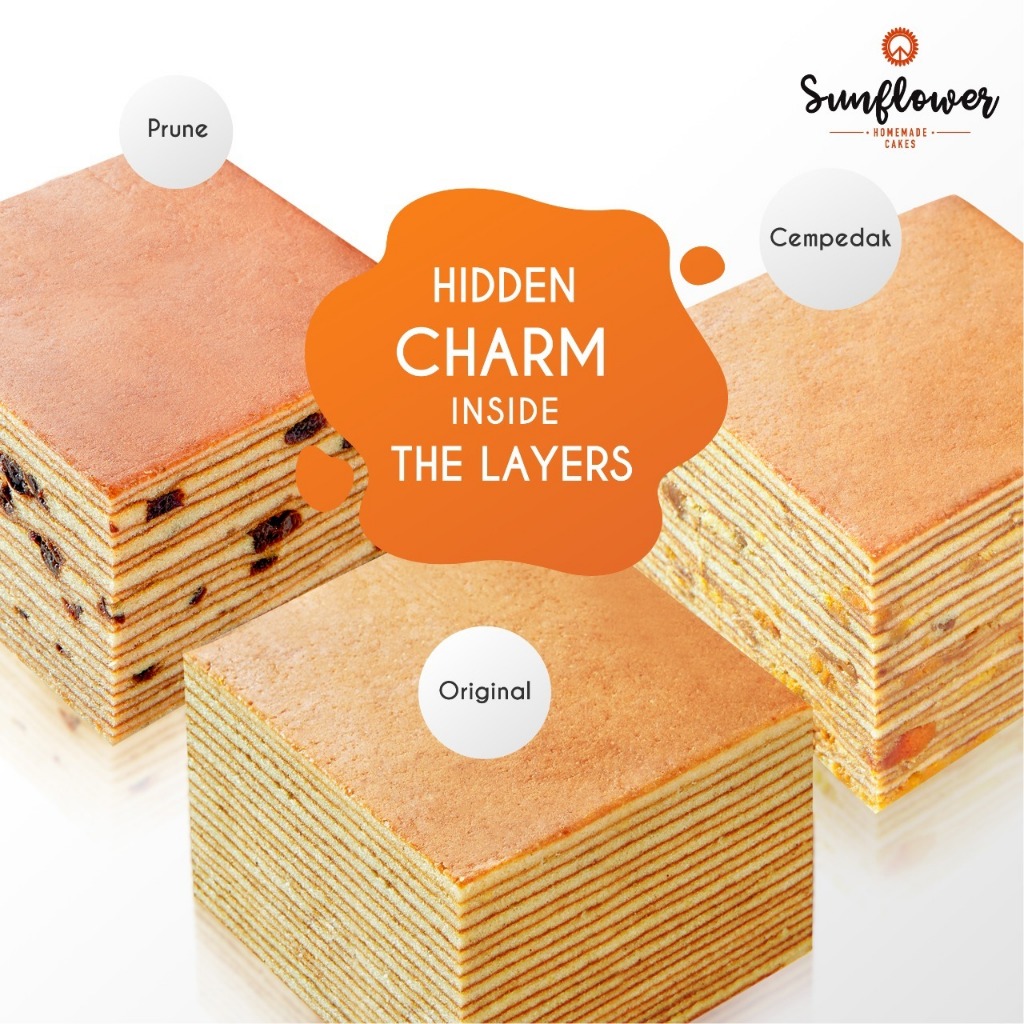 SUNFLOWER Penang Famous Layer Cake (250g/500g/1kg) Original/Prune ...