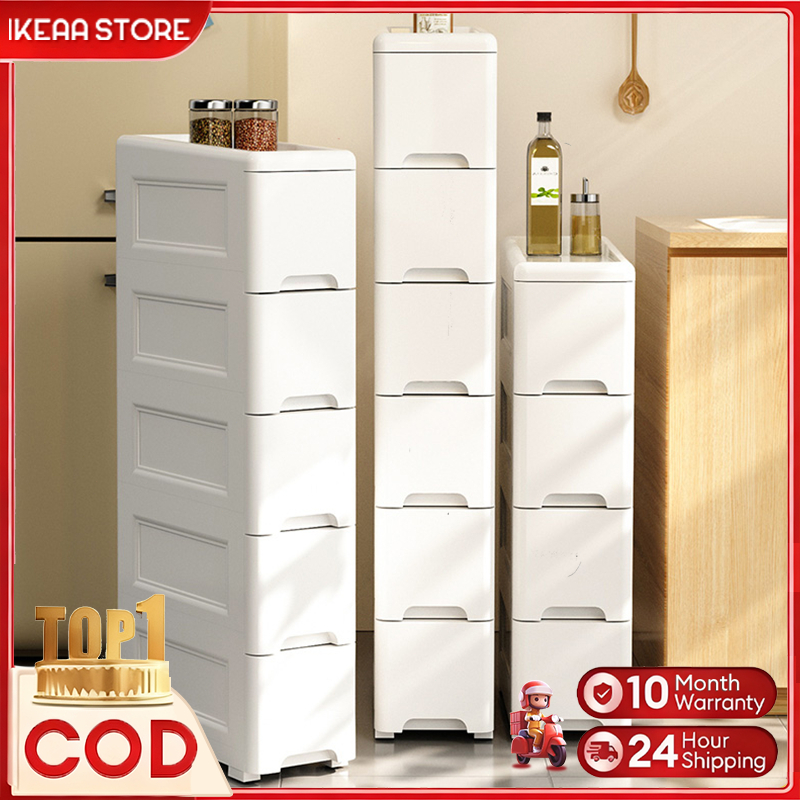 IKEA Multi Layer Bathroom Cabinet Plastic Drawer Cabinet Kitchen Gap ...
