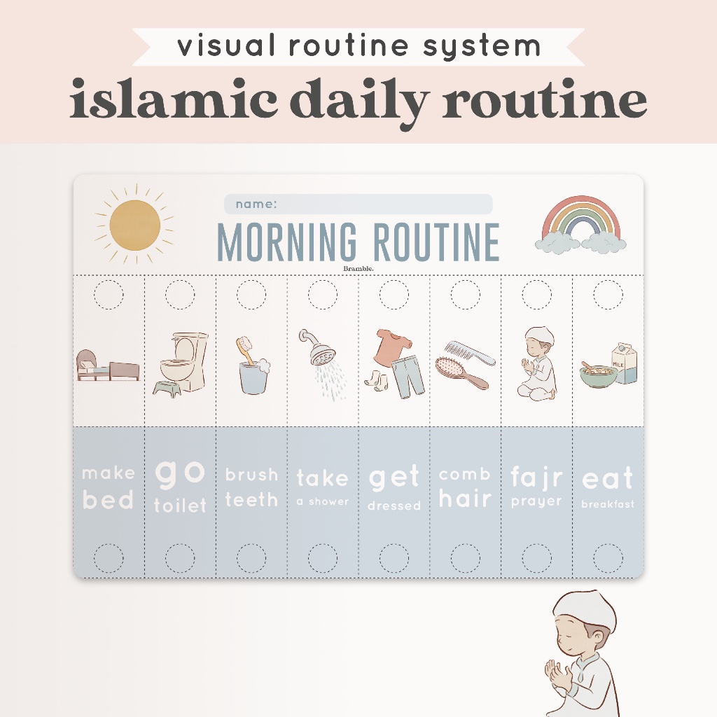 Bramble – Islamic Daily Routine Flip Board for Kids (Boy) | Visual ...