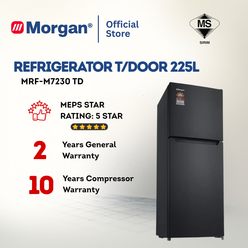 Morgan Two Door Refrigerator (225L) MRF-M7230 TD | Shopee Malaysia