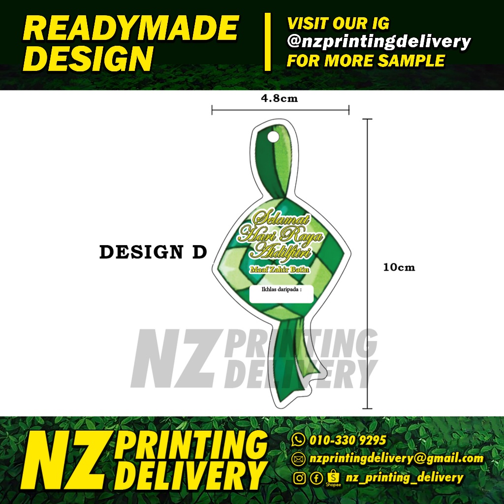 TAGGING CARD RAMADAN atau HARI RAYA AIDILFITRI LABEL TAG boleh Custom ...
