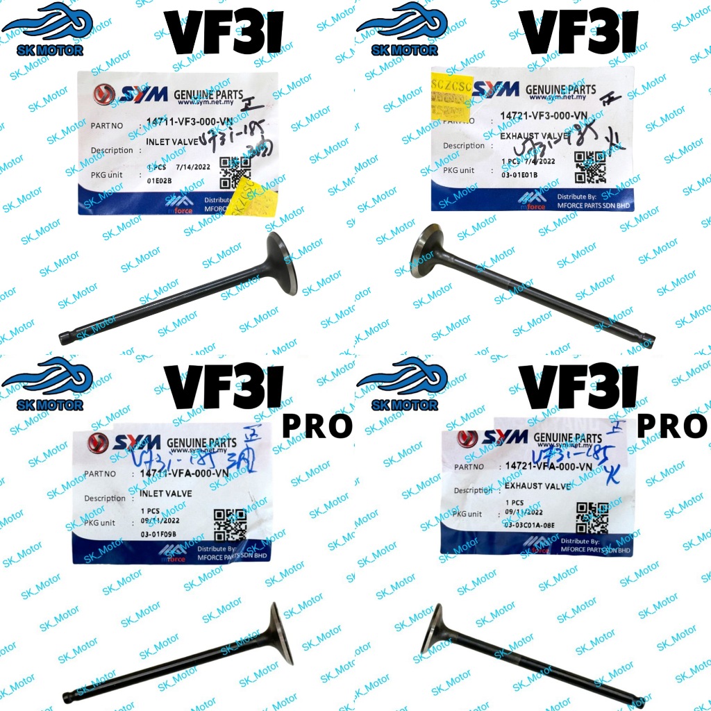 SYM VF3i VF3 185 i PRO Original Valve Intake Exhaust In Ex Set Inlet ...