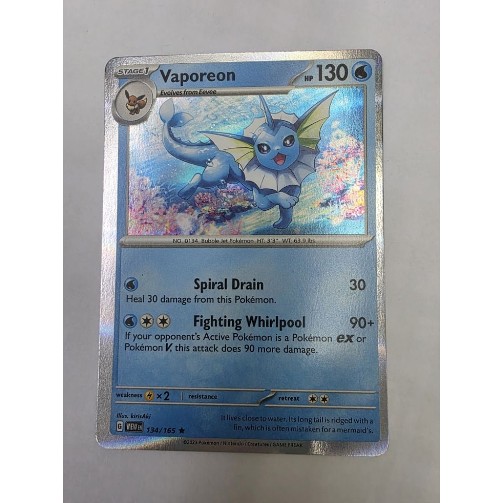 🇲🇾 Ready Stock Pokemon TCG Vaporeon 134/165 Holo Rare | Shopee Malaysia