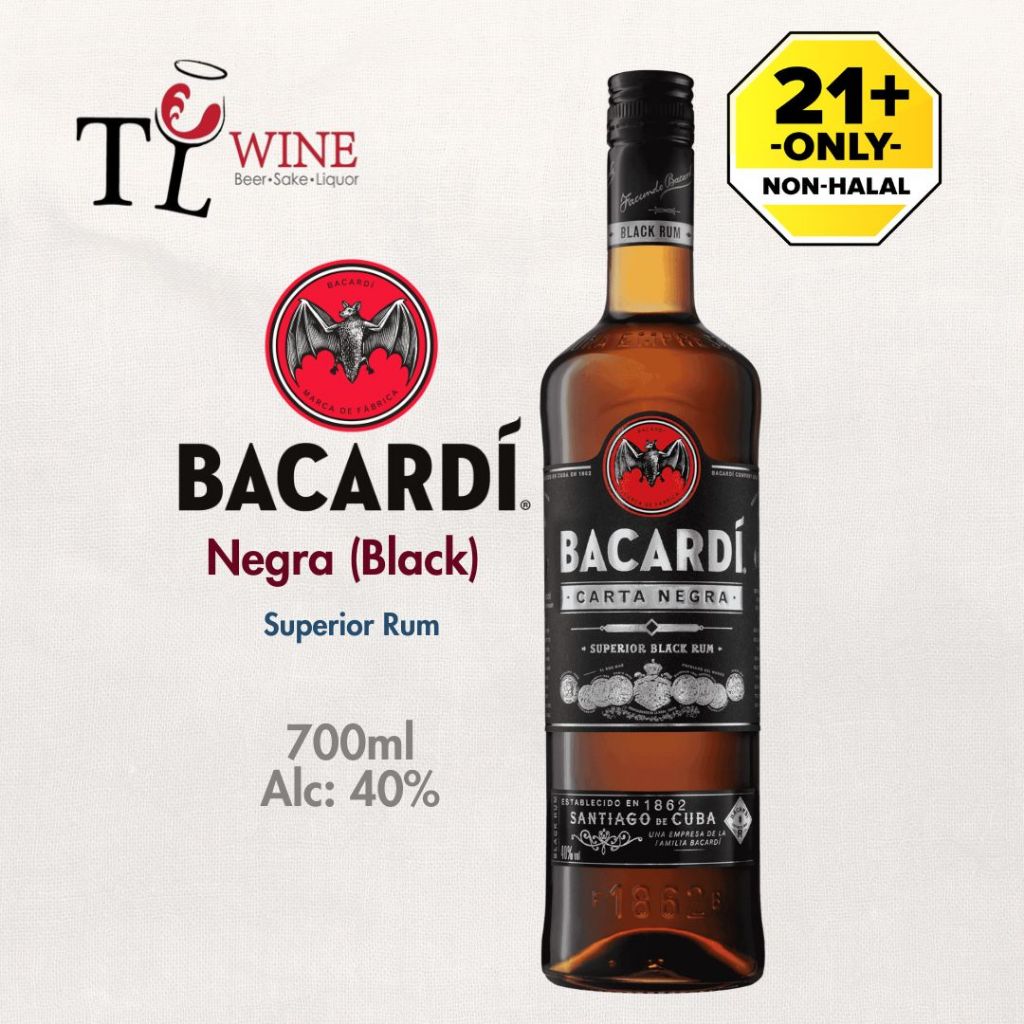 BACARDI Negra Black Superior Rum 700ml Alc: 40% Duty paid 100% ORIGINAL ...