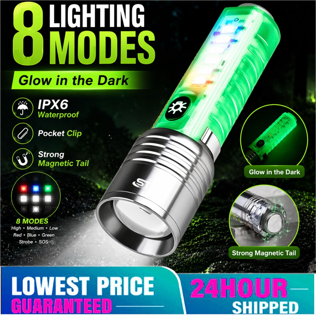 Flashlight 520A Zooming Multifunctional Rechargeable Torch Light Super ...
