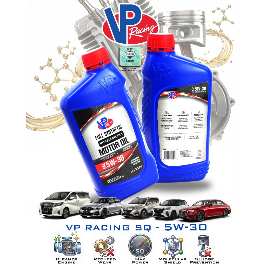 [SIRIM APPROVED] VP Racing Premium 5W-30 Fully API SQ 1L | Shopee Malaysia