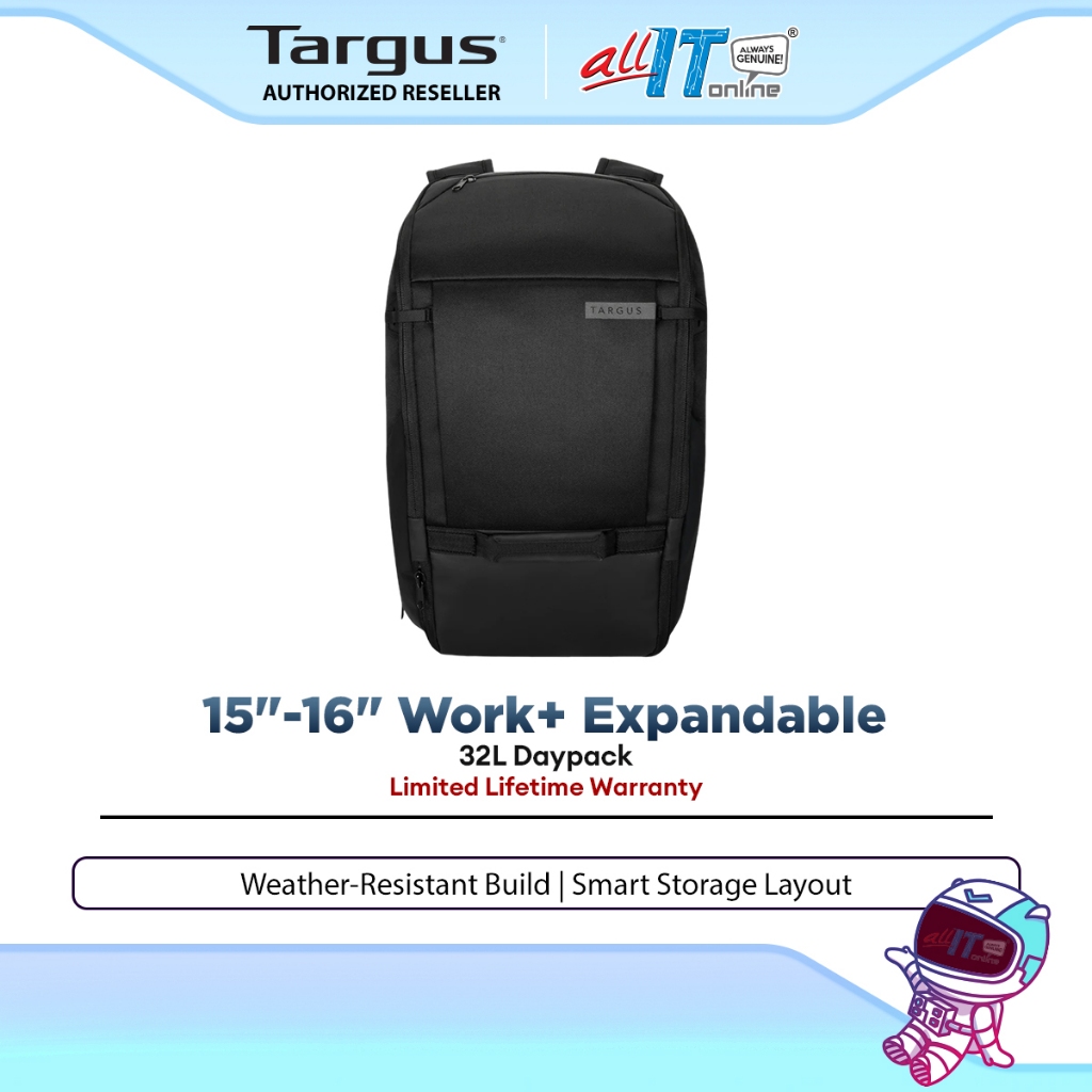 Targus 15-16" Work+ Expandable 32L Daypack Business Laptop Backpack for ...