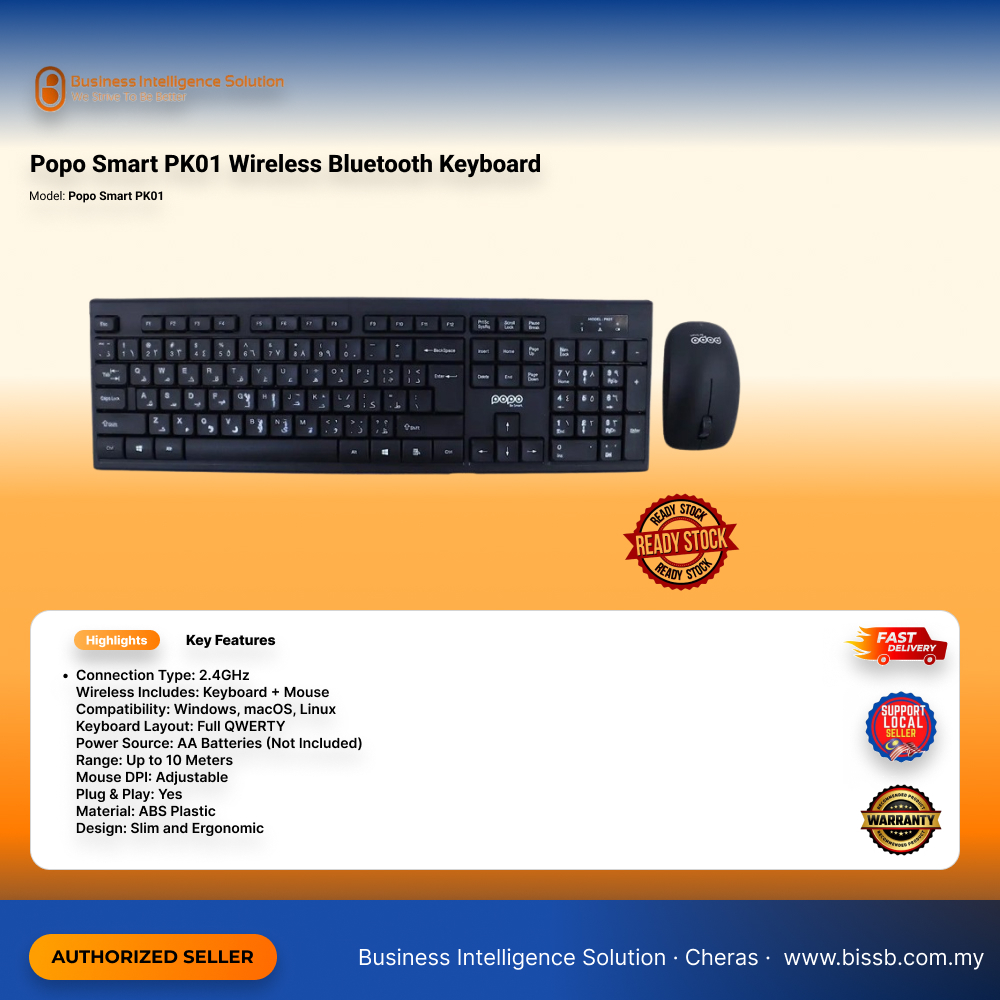 Popo Smart PK01 Wireless Bluetooth Keyboard Combo | Shopee Malaysia