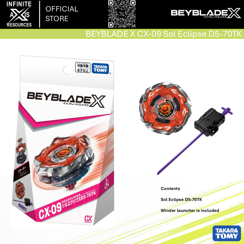 [PRE ORDER] BEYBLADE X CX-09 Sol Eclipse D5-70TK | Shopee Malaysia