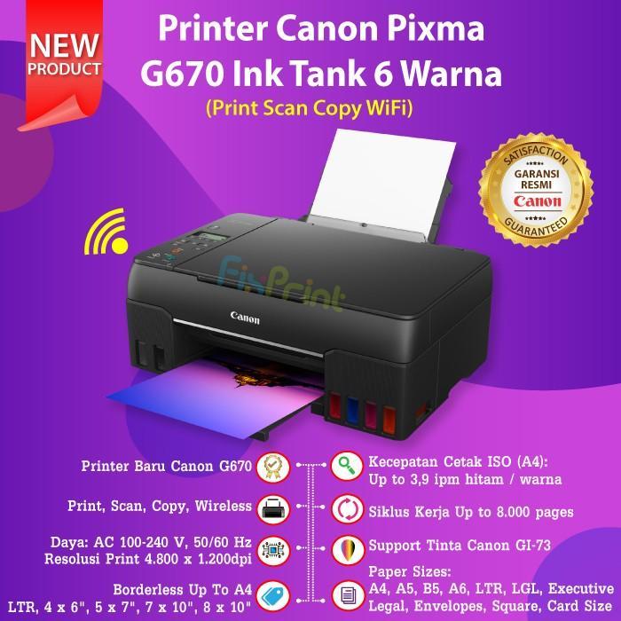 Canon G670 Easy Refillable Wireless All-In-One Ink Tank for High Volume ...