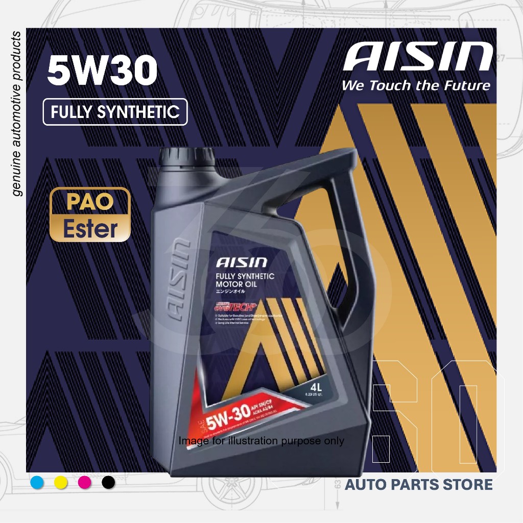 AISIN Minyak Hitam Enjin 5W30 Fully Synthetic Engine Oil Semi PAO Ester ...