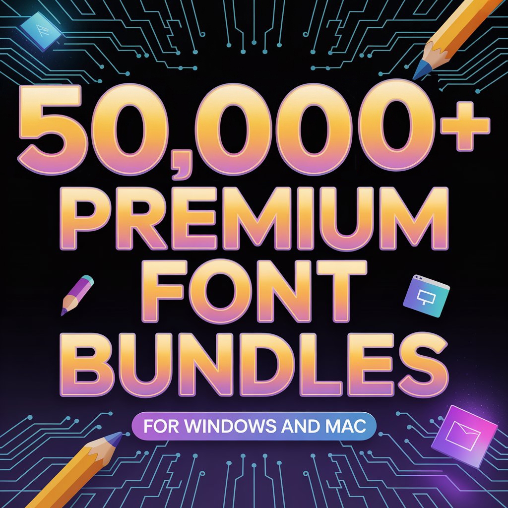 50,000 Professional Fonts Pro Mega Bundle 2026 | Font Collection for ...
