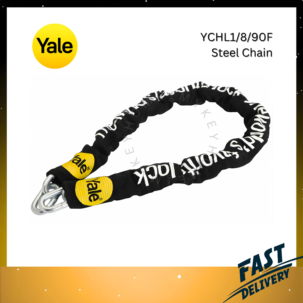 Yale YCHL 1/8/90F Hardened Steel Chain Gate Lock Bicycle Chain | Shopee ...