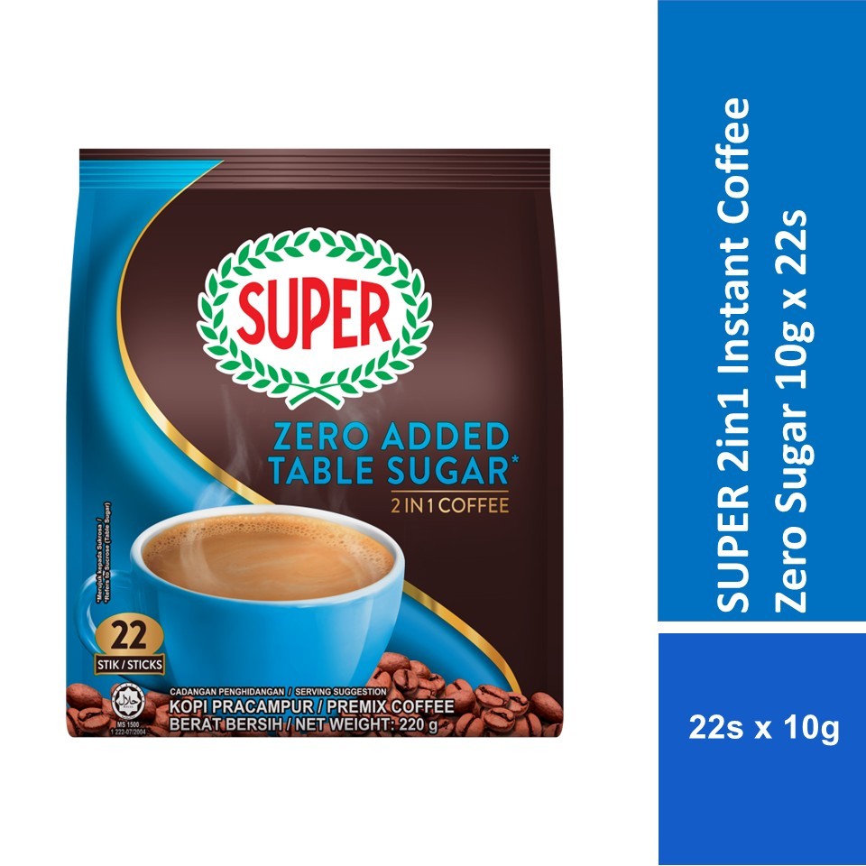 SUPER 2in1 Instant Coffee Zero Sugar 10g x 22s | Shopee Malaysia
