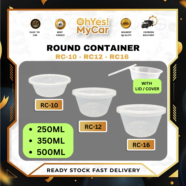 Bekas Makanan Plastik Bulat 250ml / 350ml / 500ml – PP Round Bowl Food ...