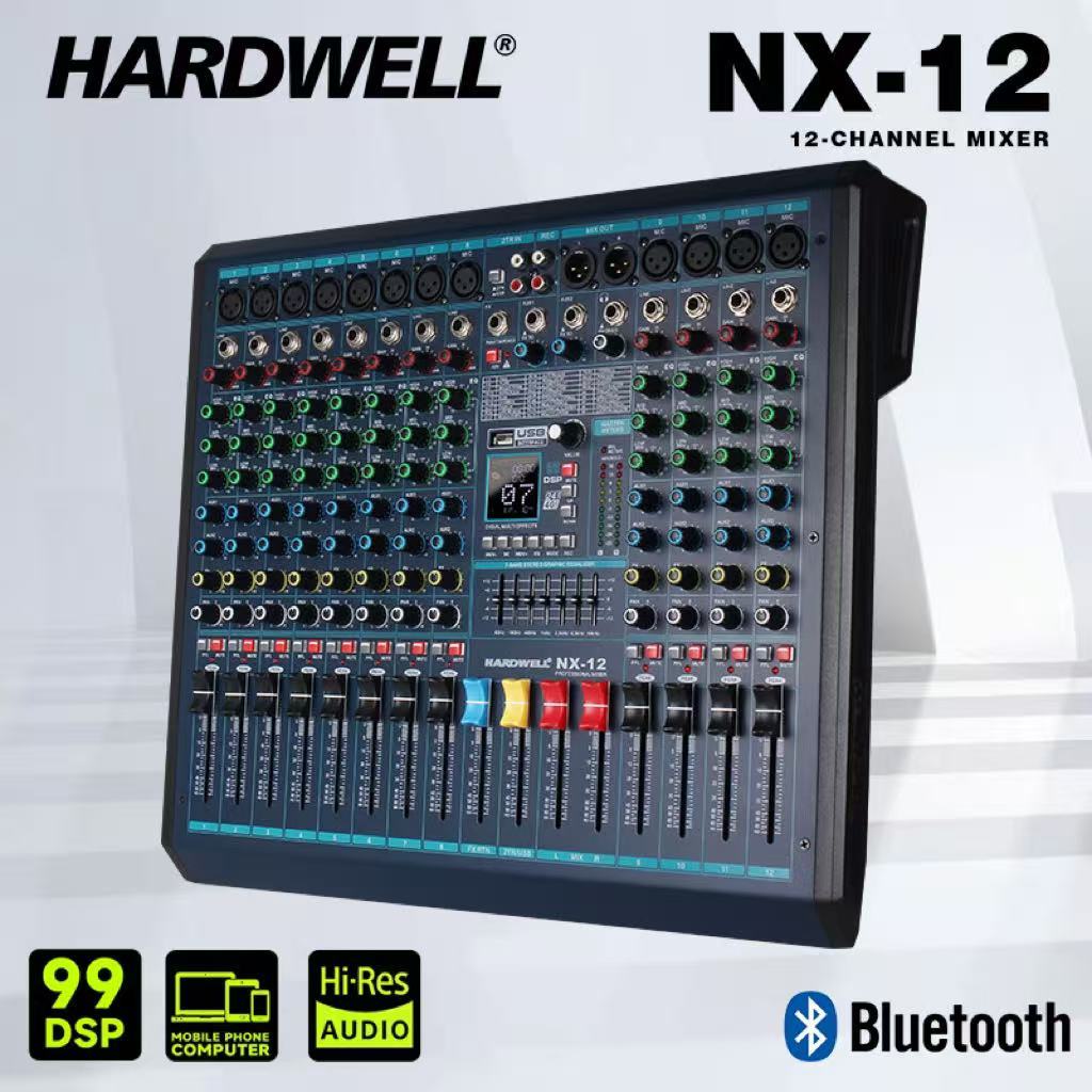HARDWELL NX-12 Professional 12-Channel Mixing Console with DSP Effects ...
