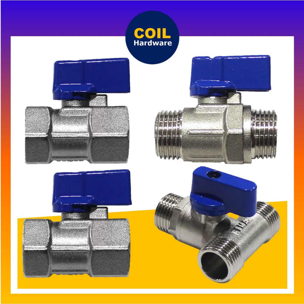 Remax 1/2" Brass Mini Ball Valve Mini Stopcock Kunci Buka Air Control ...