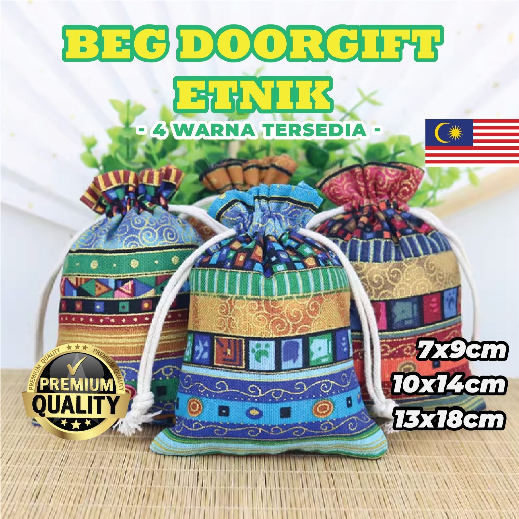 HIASANI Ethnic Drawstring Bag Art Style Jute Pouch Bag Jewellery Gift ...