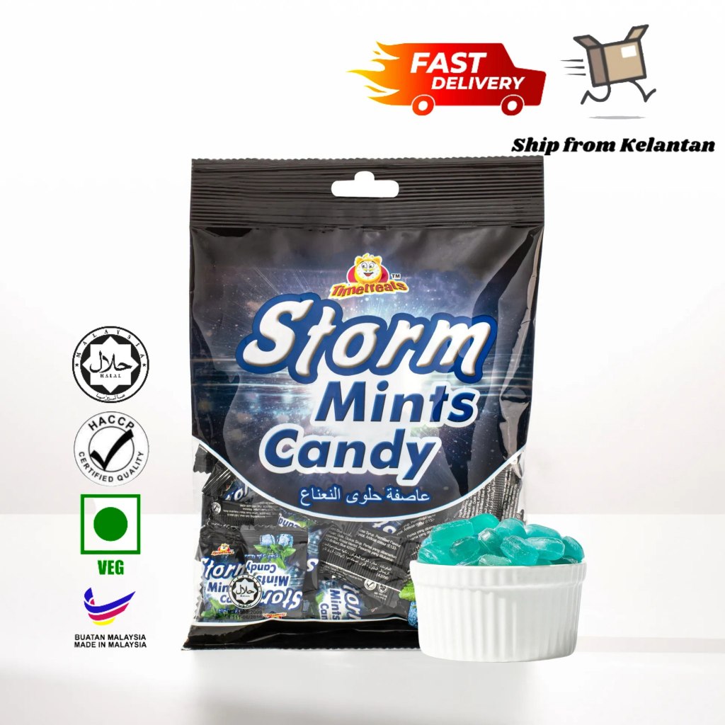 [HALAL] Storm Mints Candy 120g (40pcs) | Gula-Gula Pudina Segar | Vegetarian | HACCP | Buatan ...