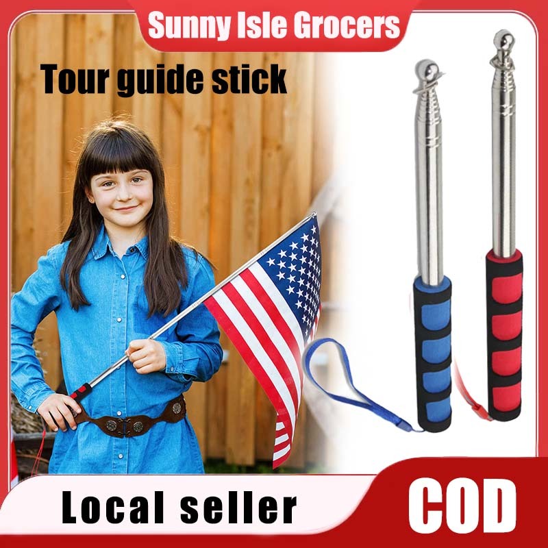 1.6m/2m Telescopic Handheld Flagpoles Portable Tour Guide Flag Pole for ...