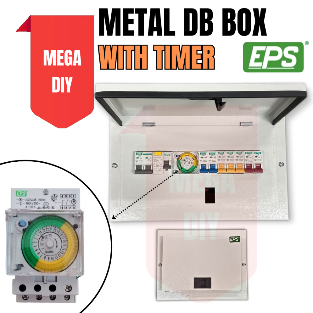 [1SET] EPS METAL DB BOX WITH Timer SIRIM METAL DB BOX/ MCB BOX FULL SET ...