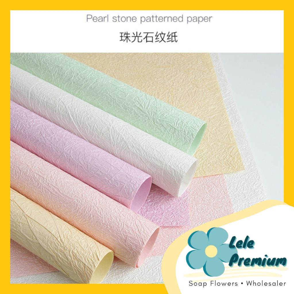 LELE (5pcs) 高级珠光石纹纸 Pearly Glossy Shi Wen Rock Stone Wrapping Paper ...