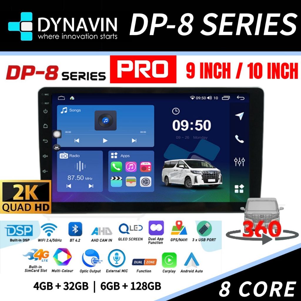 【DP8 / DP8 PRO】Dynavin DP8 Pro 2K Series 8 Core Android Player CARPLAY ...