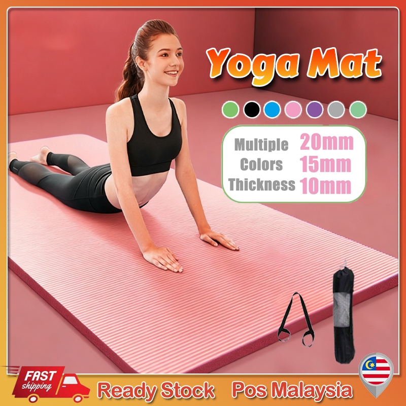 Yoga Mat Gym Exercise Mat Extra Soft, Non-Slip, Shock-Absorbing, Silent ...